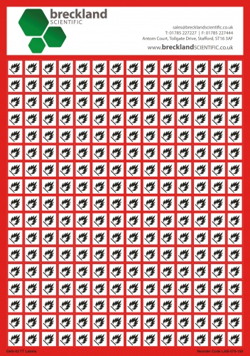 Test Tube Label GHS02 (Flammable Substances) | School Science Equipment ...
