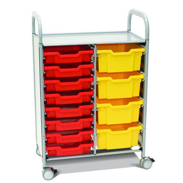 Double Trolley With 8 Shallow & 4 Deep Trays | School Science Equipment ...